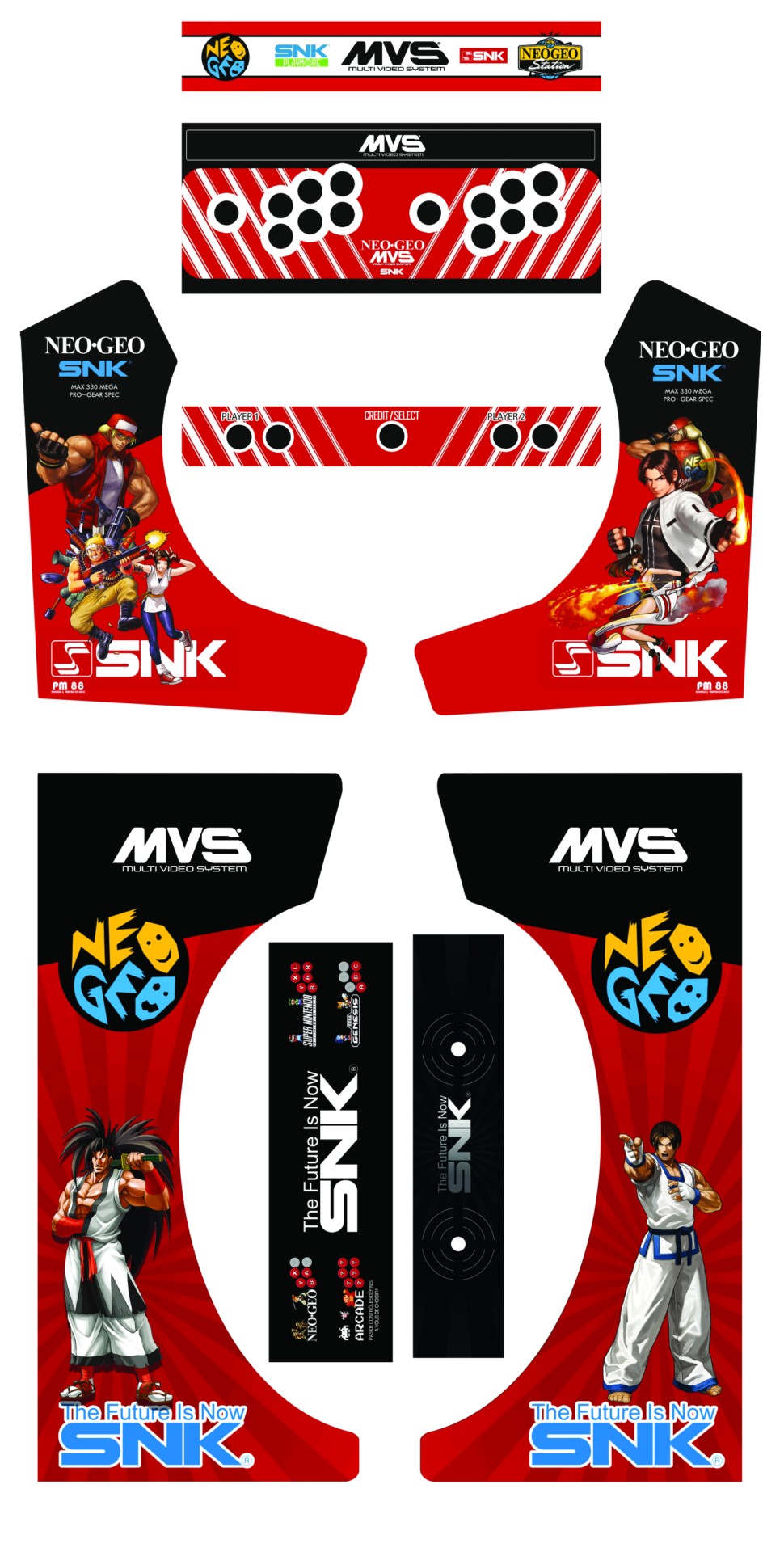 Stickers NEO GEO pour Bartop et Socle PM88 - PM88